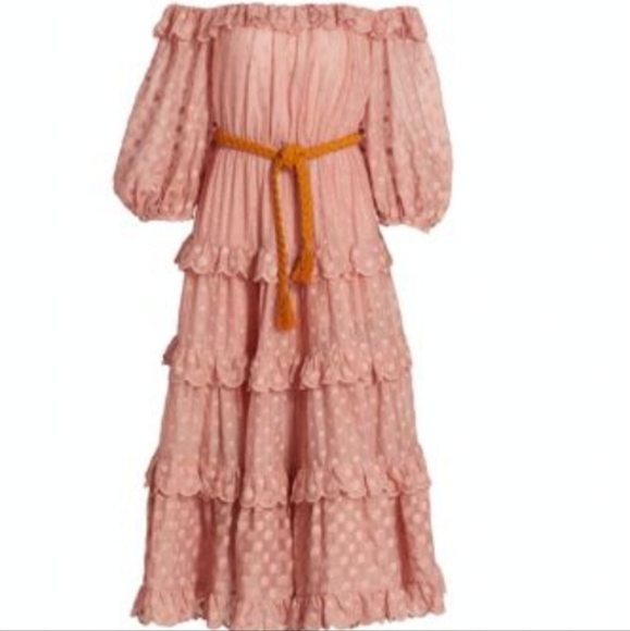 Zimmermann | Dresses | Zimmermann Mae Off Shoulder Midi Dress Nwt Sz ...